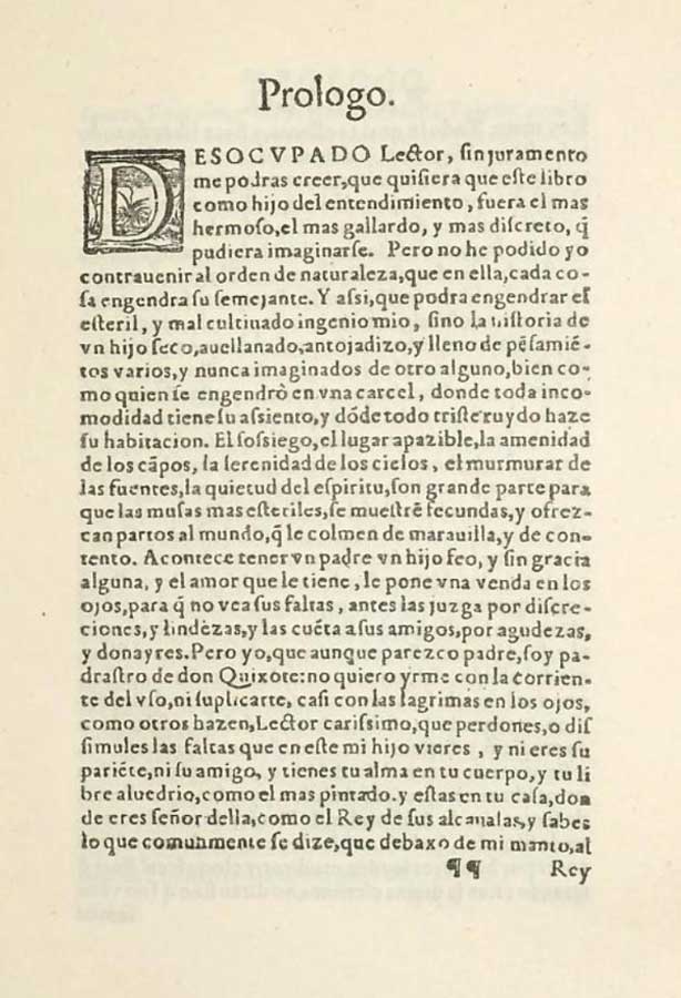 Miguel de Cervantes: Prólogo a Don Quijote